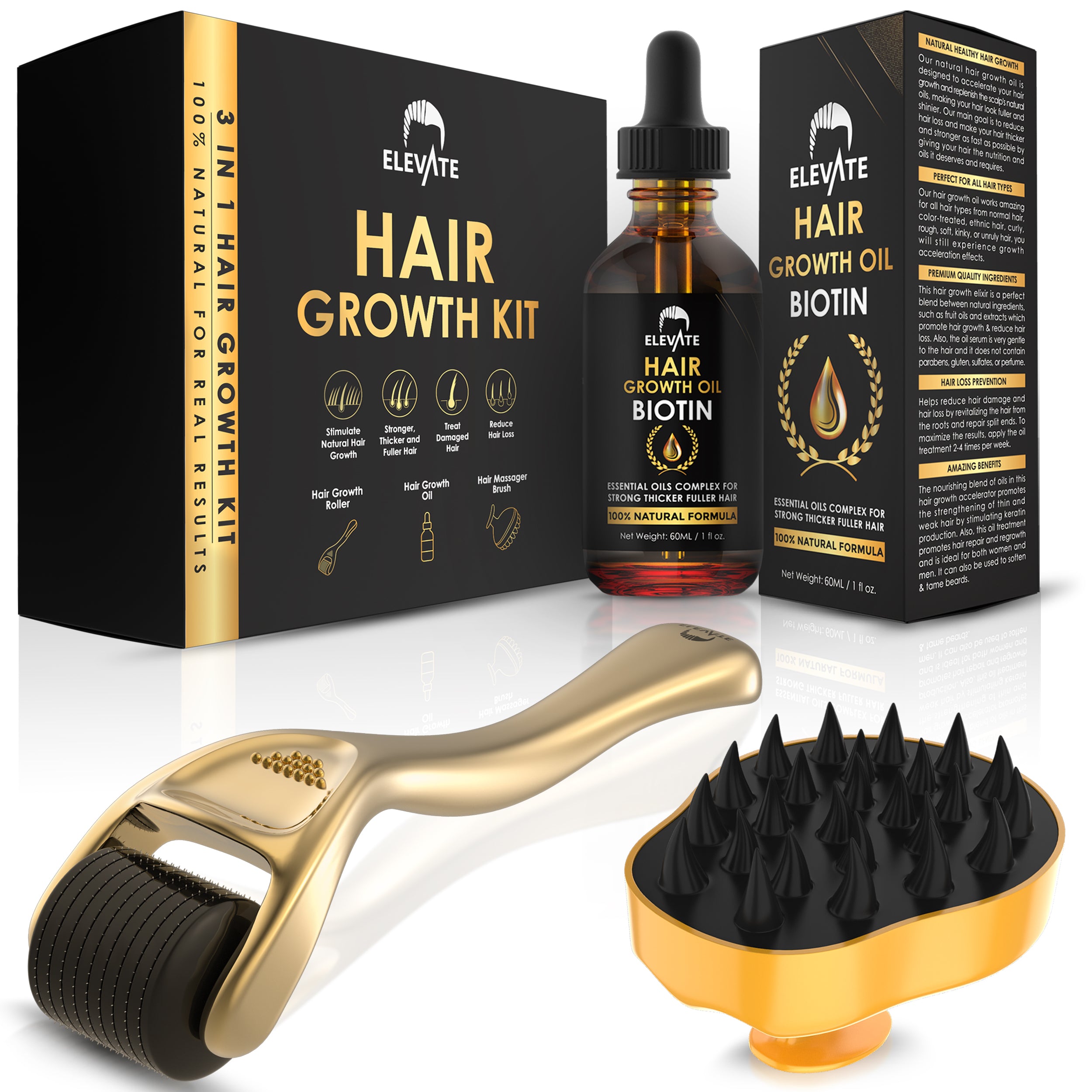 Elevate 3-in-1 Hair Derma Roller Kit – Elevate Hair Inc